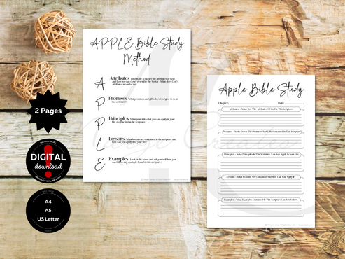 Marge Creates - APPLE Bible Study Method Worksheet