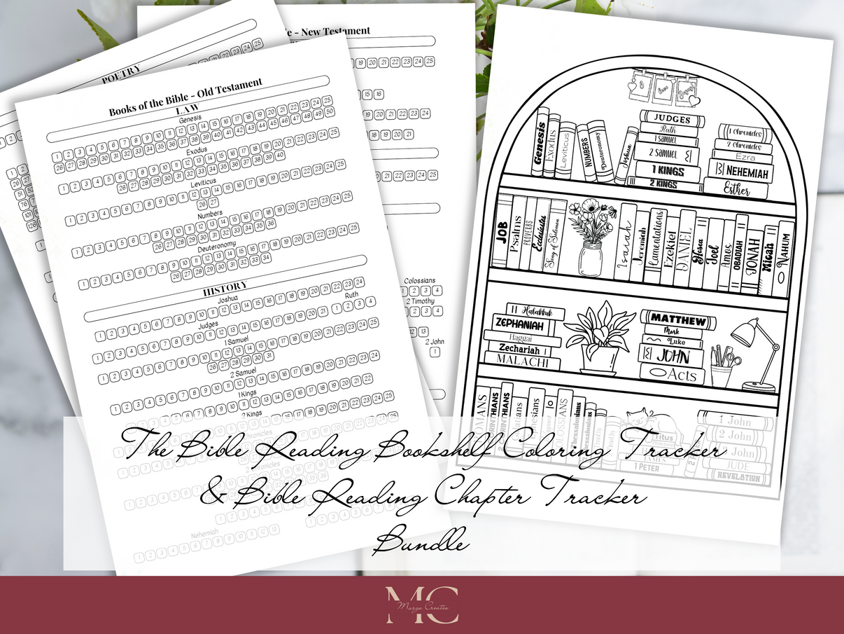 Marge Creates - Books of the Bible Bookshelf Coloring Tracker & Bible ...