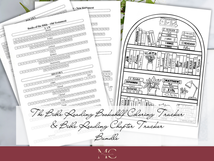 Marge Creates - Books of the Bible Bookshelf Coloring Tracker & Bible ...