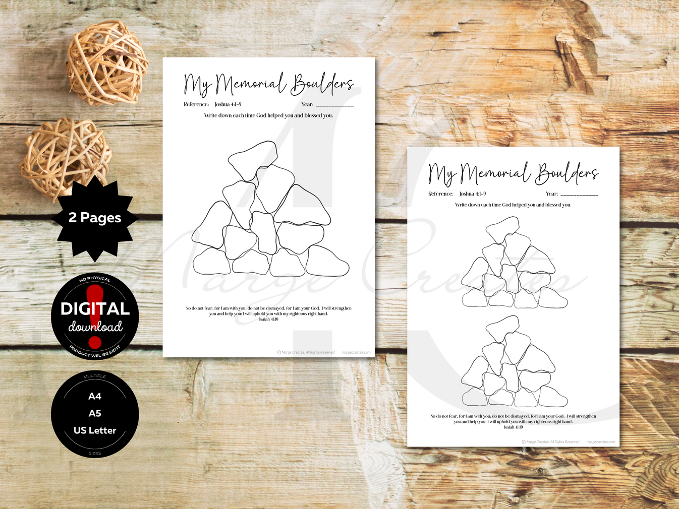 Marge Creates - My Memorial Boulder Worksheet