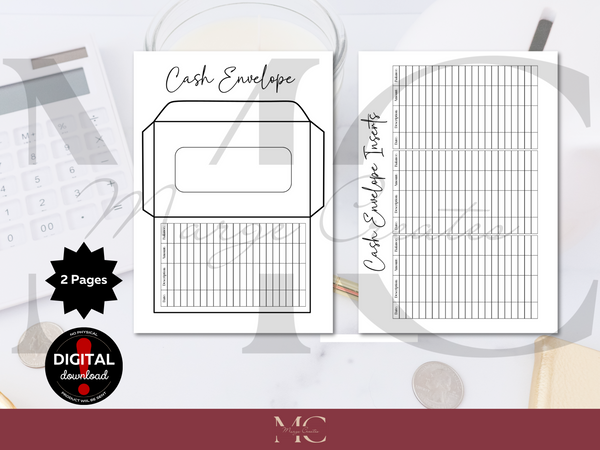 Marge Creates - Printable Cash Envelope Template with Inserts