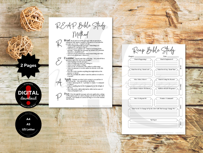 Marge Creates - REAP Bible Study Method Worksheet